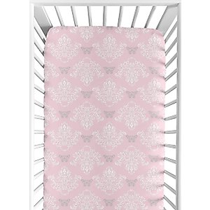 Fitted Crib Sheet for Shabby Chic Alexa Baby/Toddler Bedding - Damask Print