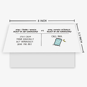 Ogeby Funny Father’s Day Card for Dad, Joke Birthday Card from Daughter Son, How I Think I Would React in an Emergency