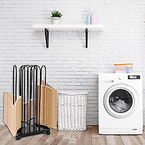 Dunzy Hanger Organizer Stacker, 4 in 1 Hanger Rack Movable Stand Hanger Holder with Swivel Caster Wheels for Clothing Store Laundry Room Closet, Black