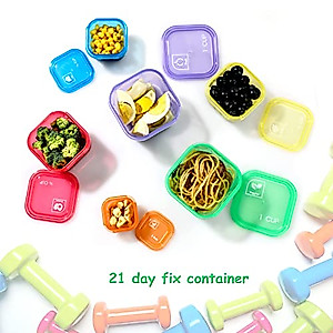 BHYTAKI Portion Control Containers, Double Set (14 Pieces) 21 Day Fix Container and Food Plan, 21 Day Food Portion Containers for Weight Loss with Tally Chart and Food Plan