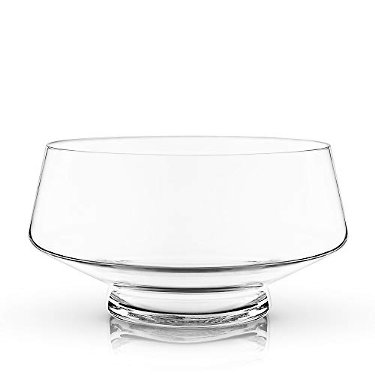 Viski Footed Glass Punch Bowl, Heavy Base Glass Serving Bowl With Angled Design Party Serveware for Cocktails & Functional Centerpiece, Clear