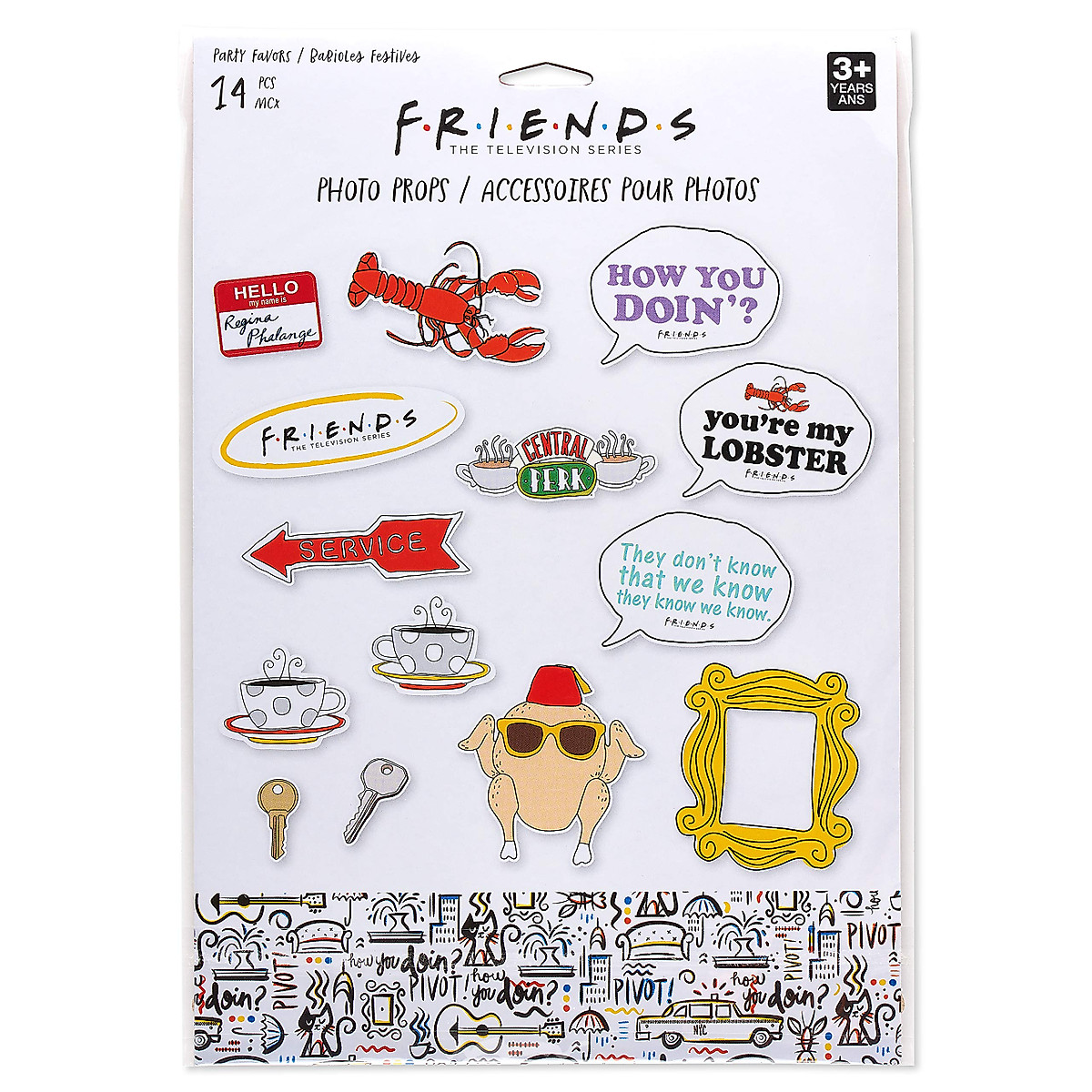 American Greetings Friends Party Supplies, Photo Booth Kit with Props (14 Pieces)