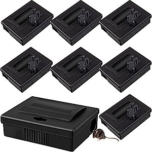 8 Pcs Mouse Bait Stations Include Small Mice Bait Station and Key Heavy Duty Rat Bait Stations Outdoor Indoor Reusable Rodent Bait Station Box for Rodents Rats Mice and Other Pests