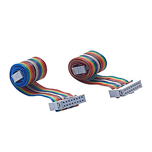 Heyiarbeit 2.54mm Pitch IDC 16 Pin Multicolor Wire Connector 30cm Length Flat Ribbon Cable for Video Audio Cable Connector Multicolor Tone 2pcs