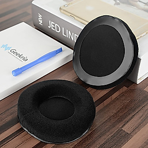 Geekria Comfort Velour Replacement Ear Pads for Sony MDR-V700DJ, MDR-Z700, MDR-V500DJ Headphones Ear Cushions, Headset Earpads, Ear Cups Cover Repair Parts (Black)