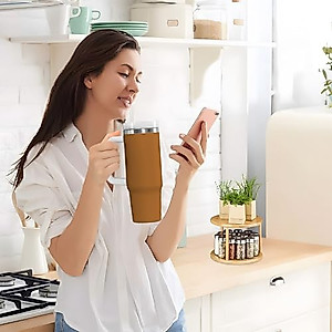 ODAWA Bronze Insulated Water Bottle with Straw Insulated Tumblers Reusable Stainless Steel Cup