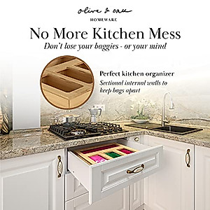 Ziplock Bag Organizer For Drawer With Hanging Strips for Drill Free Mouting | Kitchen Storage Pantry Organizer Compatible with Ziploc Hefty Suitable for Sandwich Bag Snack Quart Gallon Bags