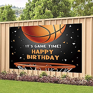 Basketball Happy Birthday Backdrop Decorations Basketball Happy Birthday Banner Basketball Birthday Photo Background for Home Indoor Outdoor Birthday Party Decorations Supplies 70.8 x 47.2 Inch