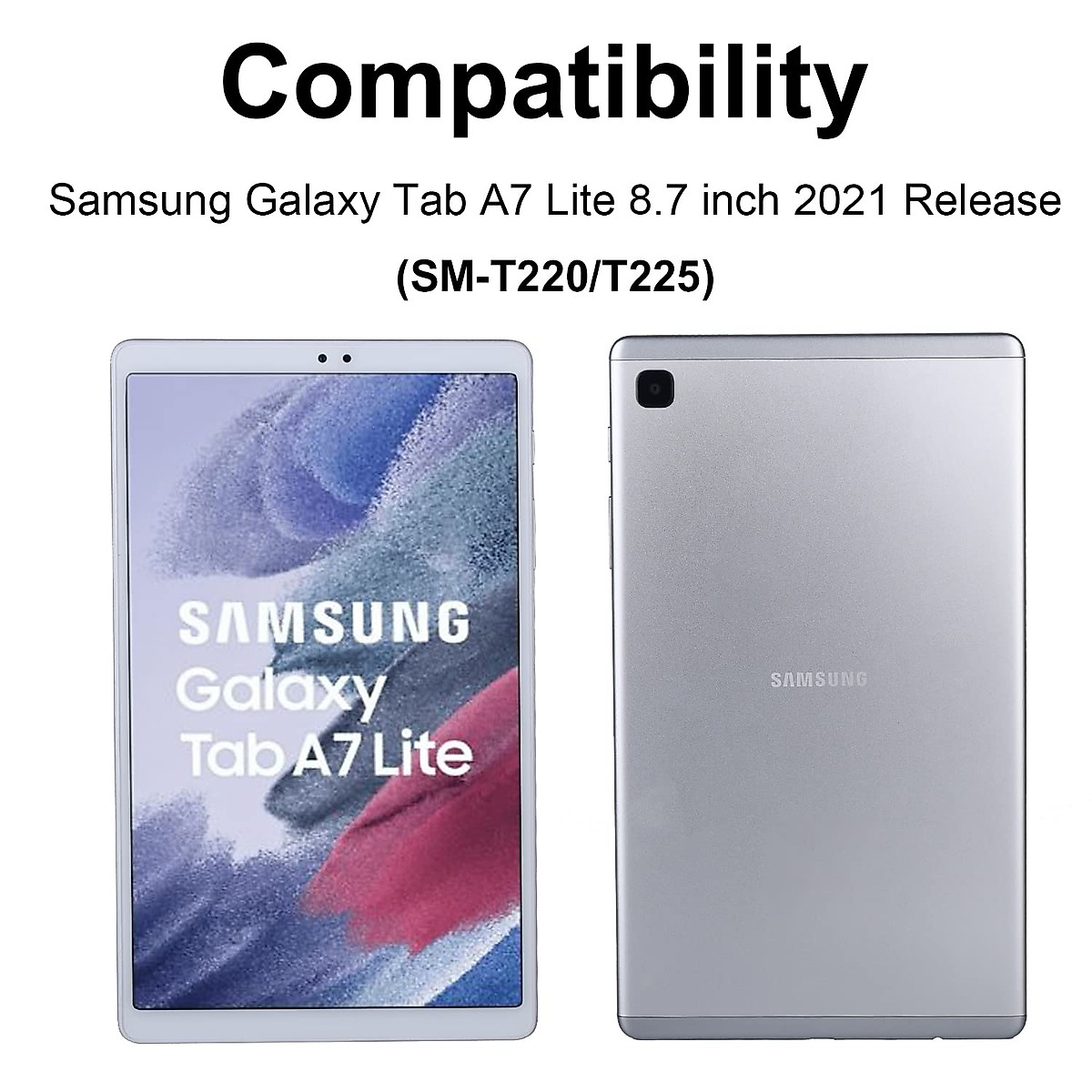 TopEsct Kids Case for Samsung Galaxy Tab A7 Lite 8.7 Inch 2021, Lightweight Kid-Proof Cover with Kickstand & Three Handles and Strap for Galaxy Tab A7 Lite 8.7 Inch (SM-T220/T225) (Red and Blue)