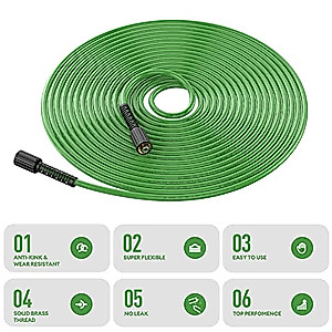 HNYRI Pressure Washer Hose 50FT x 1/4", Kink Resistant Power Washer Hose Replacement for M22 14mm End, 3600 psi Flexible High Pressure Extension Hose with Brass Female Thread for Power Washing