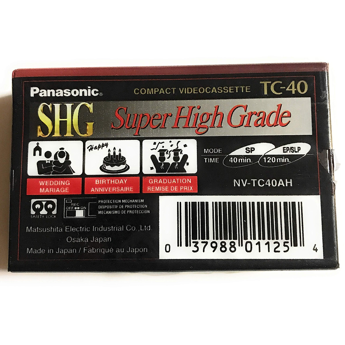 PANASONIC TC-40 VHS-C Video Tape for a VHS-C Camcorder