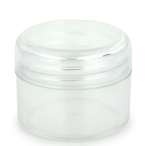 Vivaplex, 12 Clear, 1 oz Plastic Pot Jars, Cosmetic Containers, With Lids.