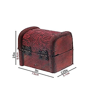 SandT Collection 3 Inch Wooden Keepsake Treasure Chest Trinket Box - Swirl