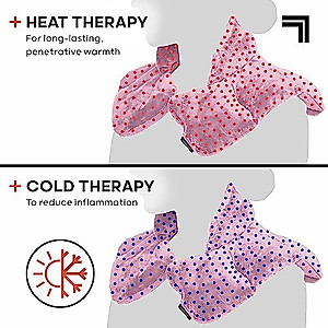 Heated Neck & Shoulder Wrap by Sharper Image - Microwavable Warm & Cooling Plush Pad with Aromatherapy (100% Natural Lavender & Herb Spa Blend) - Soothing Muscle Pain & Tension Relief Therapy - Pink