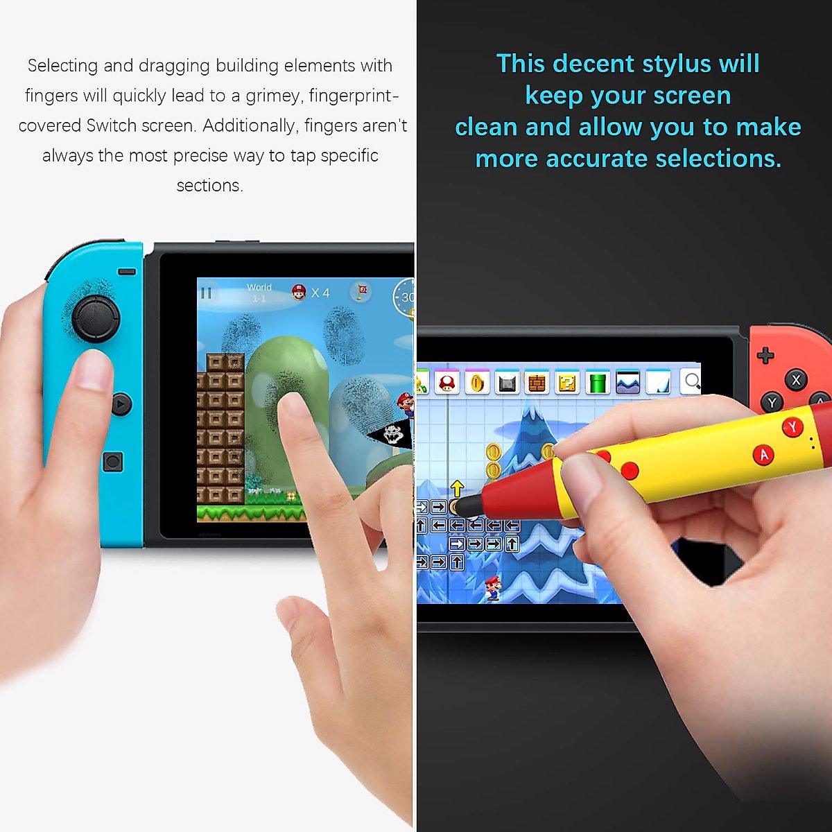 DarkWalker Stylus Touch Pen Wireless Bluetooth Game Controller, Stylus for Nintendo Switch Super Mario Maker 2