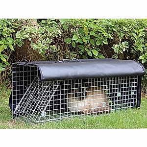 Deblue Feral Cat Trap Cage Cover, 32" Cage Trap Cover for Live Animals with Bite Proof Gloves, Large Trap Cage Cover for 1 Door Humane Trap Cage-(NO CAGE)