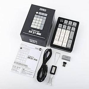 EPOMAKER EK21 VIA Gasket Number Pad, Bluetooth 5.0/2.4ghz/Wired Hot Swappable Numpad, with Poron Foam, Aluminum Alloy Knob, 1000mAh Battery, Programmable for Win/Mac/Gaming (Gateron Pro Yellow)