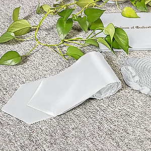 GradPlaza Plain Graduation Stole Sash 60'' Long White Adults Graduation Sash for high school and college