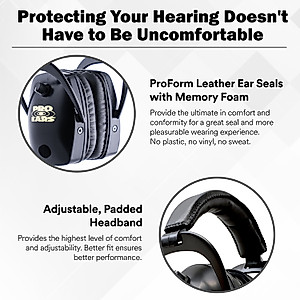 Pro Ears - Pro Tac SC Gold - Military Grade Hearing Protection and Amplification - NRR 25 - Ear Muffs - Lithium 123a Batteries - Black, (GSPTSTLLBLACK)