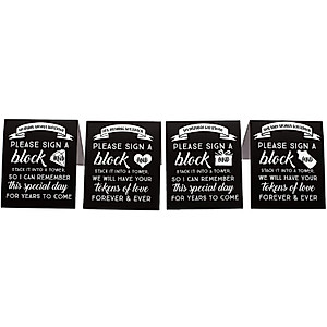 Brefkiss Co Alternative Wedding Guestbook, Dark Wood Guest Book with Acrylic Box, Unique Signs for Birthday, Weddings, Bridal Shower, and Baby Shower, Rustic Brown Signature Wooden Blocks