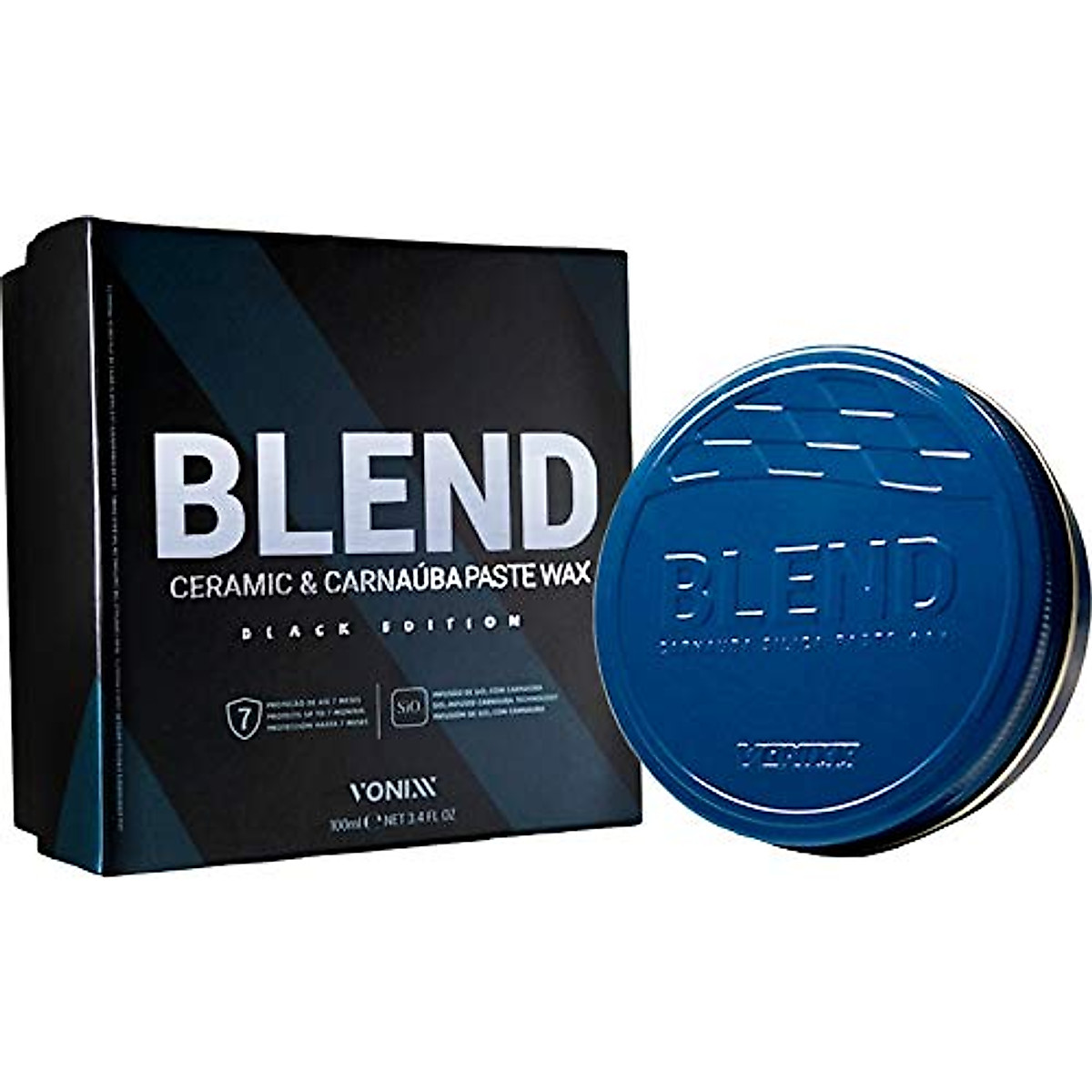 Vonixx Blend Ceramic & Carnauba Paste Wax - Black Edition (for black or dark colors) 3.4 oz (100 mL) - Up to 7 months of durability