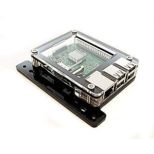 Zebra VESA Arm Mounting Plate - Acrylic - for Raspberry Pi5, 4 B, 3B+, 3, Pi 2, and Pi B+ Arduino: Black