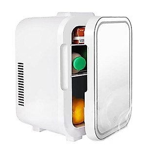 YAARN Small Fridge for Bedroom Mini Refrigerator Kitchen Portable Mirror Fridge Auto Compressor Student Dormitory Home Picnic Camping Compact Cooler