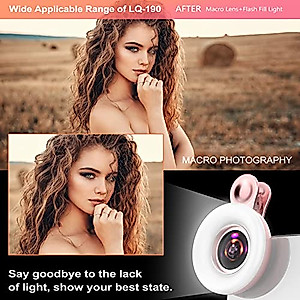 Yuyosunb LED Phone Lens Selfie Ring Light Mobile Phone Fill Light HD Macro Dimmable Lamp Beauty Ringlight
