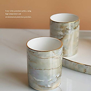 TFIIEXFL Ceramics Bathroom Accessories Set, 4 Piece Bath Ensemble, Bath Set Collection Pattern Soap Dispenser Pump, Toothbrush Holder, Tumbler, Soap Dish