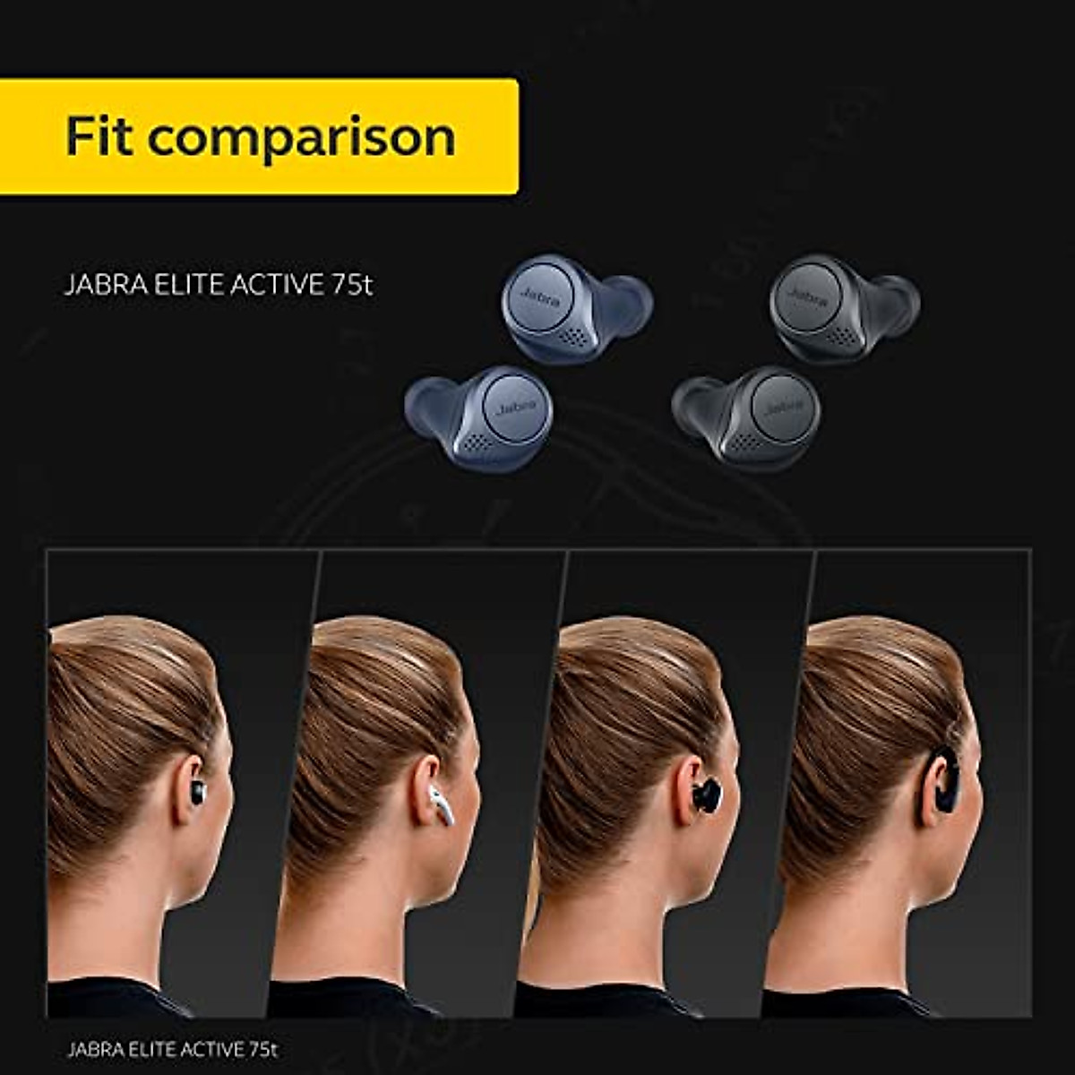 Jabra Elite Active 75t True Wireless Earbuds with Wireless Charging Enabled Case, Gray