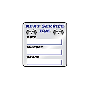 Oil Change/Service Reminder Stickers / 250 Clear Window Labels / 2" x 2" Checkered Flag Oil Change Reminders