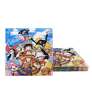 OU GUAN One Piece Party Supplies, 20 Plates, 20 Napkins and 1 Tablecloth, One Piece Themed Birthday Party Decoration