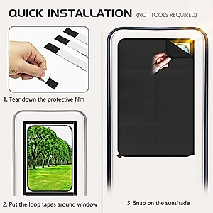 DoPake Thicken RV Door Window Shade Cover,Magnetic No Drill Foldable Velcro RV Blackout Window Cover,Waterproof Oxford Fabric,UV Rays Protection,Camper Trailer Door Window Sunshade Cover 16 x 25 inch