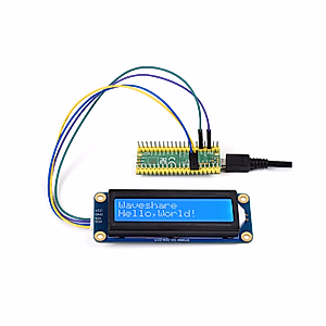 Waveshare 1602 LCD I2C Display Module, White Color with Blue Background 16x2 Characters LCD für Raspberry Pi/Raspberry Pi Pico/Jetson Nano/ESP32/Arduino, 3.3V/5V Compatible