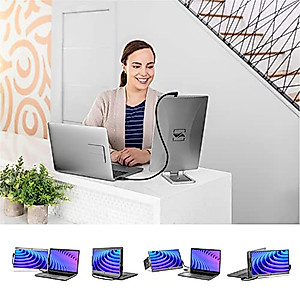 SideTrak Swivel 14” Patented Attachable Portable Monitor for Laptop | FHD TFT USB Laptop Dual Screen | Mac, PC & Chrome Compatible | Fits All Laptops | Powered by USB-C or Mini HDMI (Dark Gray)