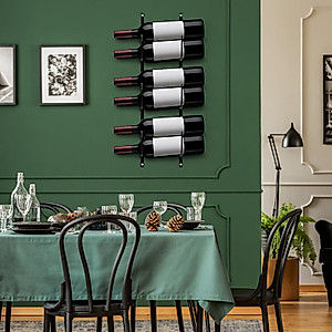 Skybooly 4 Pack Wall Mounted Towel Racks for Bathroom 3 Level Wine Rack Towel Holder Metal Bathroom Towel Storage Shelves Rolled Towel Organizer for Kitchen Bath Hand Towels Washcloths Linens, Black