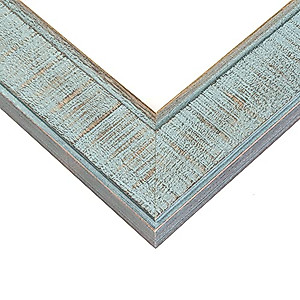 9x25 Frame Blue Scuffed Distressed Solid Wood Picture Frame Width 1.5 Inches | Interior Frame Depth 0.5 Inches | Sonoma Blue Distressed Photo Frame Complete with UV Acrylic, Foam Board Backing &