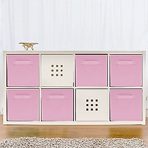 Sorbus Kids Pink Dresser with 8 Drawers + 11 Inch Pink Cube Storage Bins (6 Pack) Bundle - Matching Set - Storage Unit Organizers for Clothing - Bedroom, Kids Rooms, Nursery, & Closet