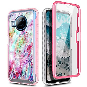 NZND Case for Nokia X100 with [Built-in Screen Protector], Full-Body Protective Shockproof Rugged Bumper Cover, Impact Resist Durable Phone Case (Marble Design Fantasy)