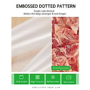 Syntus 11" x 150' Food Vacuum Seal Roll Keeper with Cutter Dispenser, Commercial Grade Vacuum Sealer Bag Rolls, BPA Free Food Vac Bags, Ideal for Storage, Meal Prep and Sous Vide