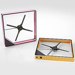 GIWOX 3D Hologram Fan with Aluminum Alloy Frame and Acrylic Cover, 640P Hi-Resolution 20.5'' Hologram Projector Fan with Built in Audio 3D LED Fan Advertising Display for Business Store Holiday Events