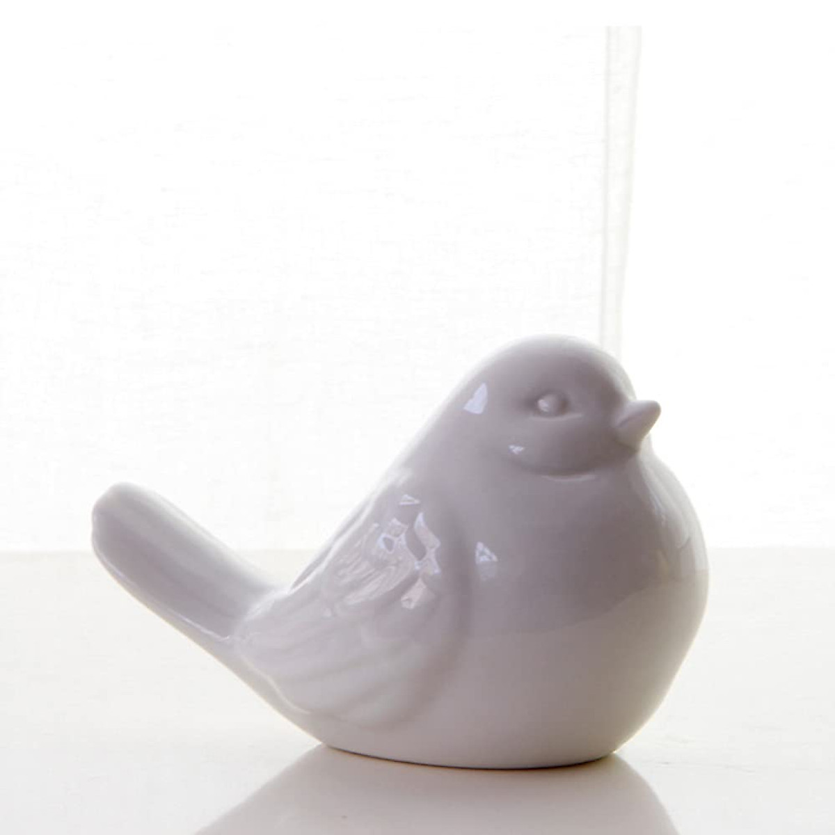 XIOU Ceramic Birds, Porcelain Bird Figurine Statue, Animals Figurines Ornaments, Mini Bird Home Decoration, Statues Decor for Garden Living Room Bedroom Office, Wedding Decor (White)