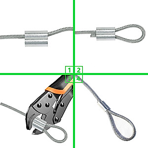 PHITUODA 100pcs 1/8 Inch Aluminum Crimping Loop Sleeve for Wire Rope and Cable, Double Hole Type