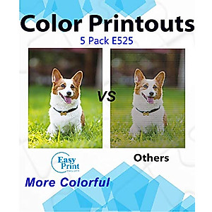 (2X BK+C+M+Y) 5-Pack Compatible Toner Cartridge Replacement for Dell E525W E525 for Dell E525W Wireless Color Laser Printer for 593-BBJX 593-BBJU 593-BBJV 593-BBJW, Sold by EasyPrint
