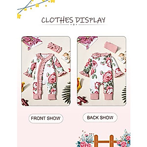 Baby Girl Clothes 0 3 Months Long Sleeve Onesies for Baby Girl Flowers Printed Baby Clothes for Girls 0-3 Months Baby Girl Clothes