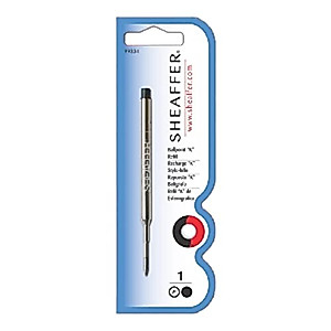 Sheaffer Ballpoint Refill"T" Style - Black Medium Blister Card (fits Sagaris, Taranis & Stylus)