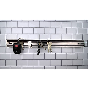 RSVP International Stainless Steel Knife Bar, 18" - Dual Magnetic Strips, Satin Finish