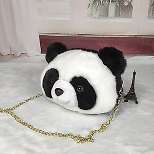 Panda Purse, Panda Shoulder Bag Plush, Stuffed Plush Bag Panda Backpack Plush, Travel Satchel Wallet Cosmetic Storage Bag for Girls Gift (Panda)