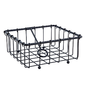 Giftburg Farm Buffet Caddy Tabletop Organizer, Flatware Napkin and Plate Picnic Caddy Stackable Serving Set, Black