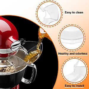 UPGRADED KN1PS Pouring Shield with Snap for W10616906 Mixer Bowl or Brushed Stainless Steel Tilt Head Stand Mixer Bowl, Replace W11312468 W11298367 WPW10616906